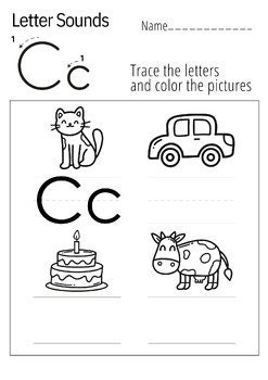 My Alphabet Book- Letter Sounds-printable Workbook With Cover-phonics ...