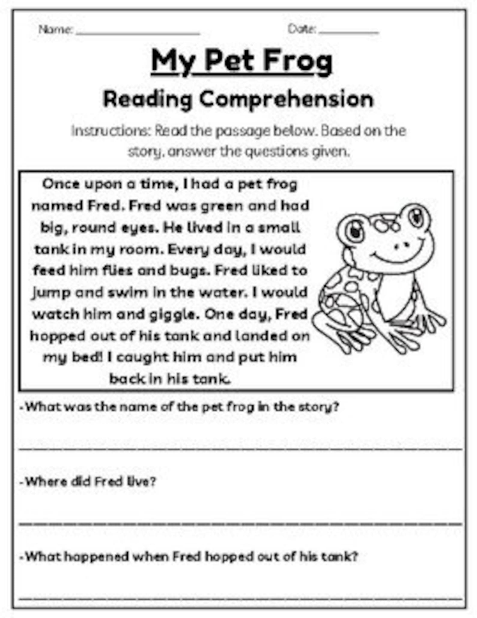 Reading Comprehension Printable Workbook With Cover-passages for ...