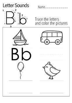 My Alphabet Book- Letter Sounds-printable Workbook With Cover-phonics ...