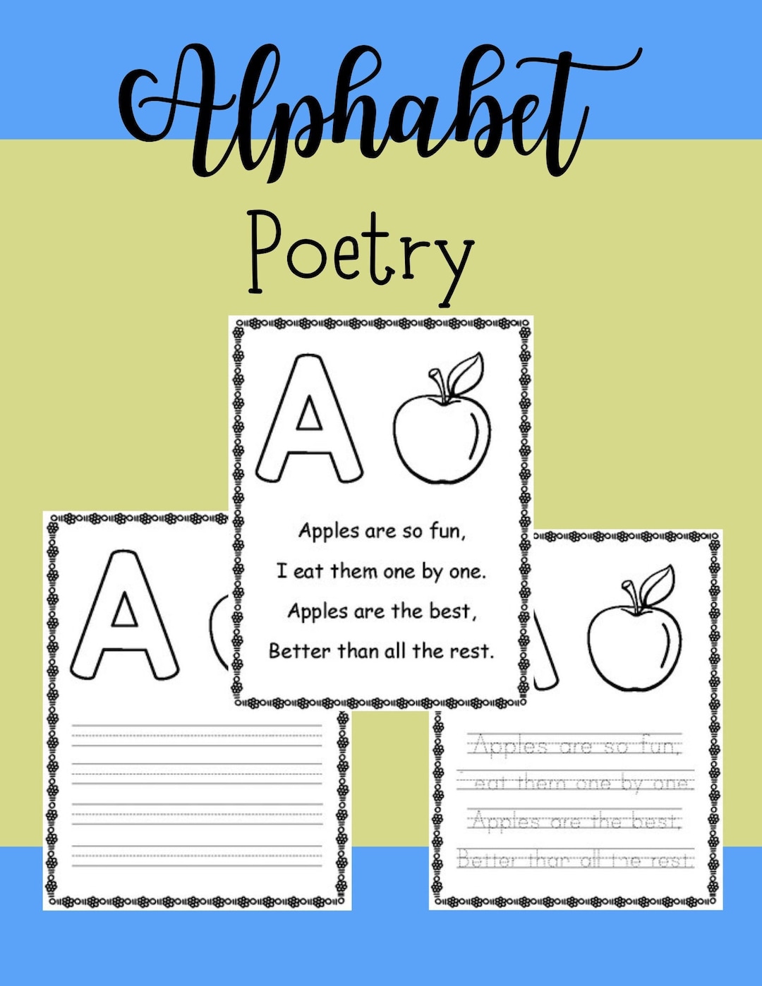 Alphabet Poetry Printable-reading, Tracing & Writing Poetry-abc ...