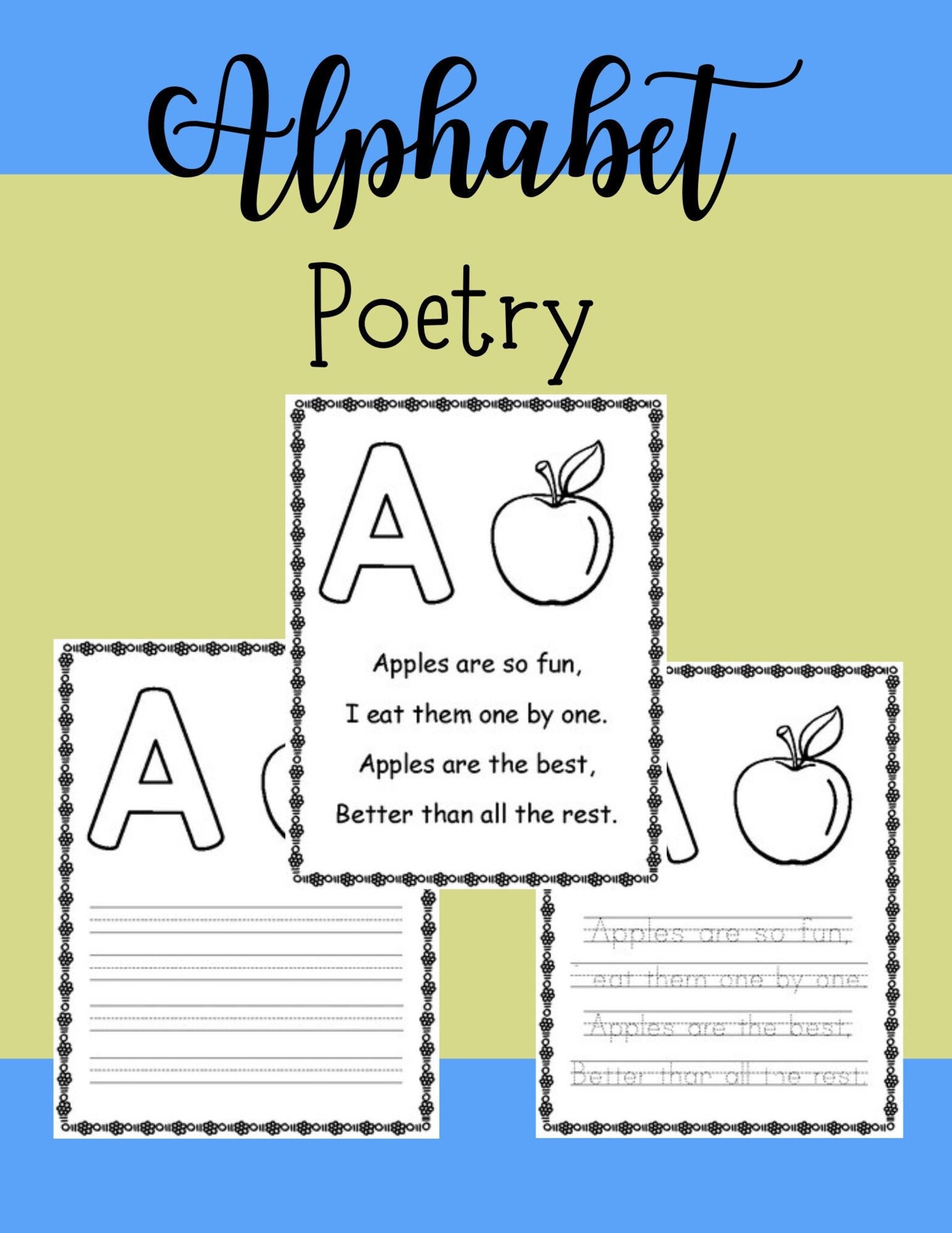 Alphabet Poetry Printable-reading, Tracing & Writing Poetry-abc ...