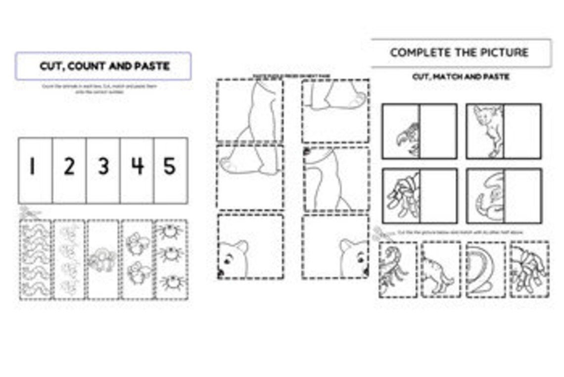 Scissor Skills Worksheets-fine Motor Practice-prek to 1st Grade ...
