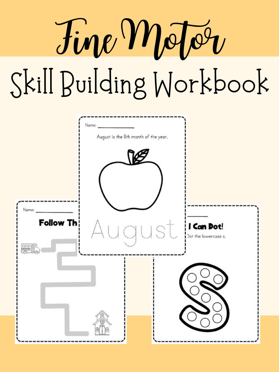 262 Page Fine Motot Printable Workbook-prek to Kindergarten Small Motor ...