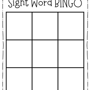 Fry's Sight Words Cut & Paste Bingo-words #1-100-sight Word Reading ...