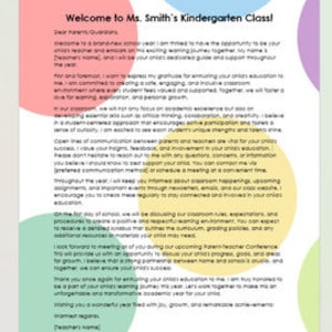 Editable Back to School Welcome Letter to Parents-teacher Resources ...