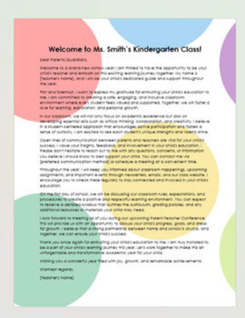 Editable Back to School Welcome Letter to Parents-teacher Resources ...