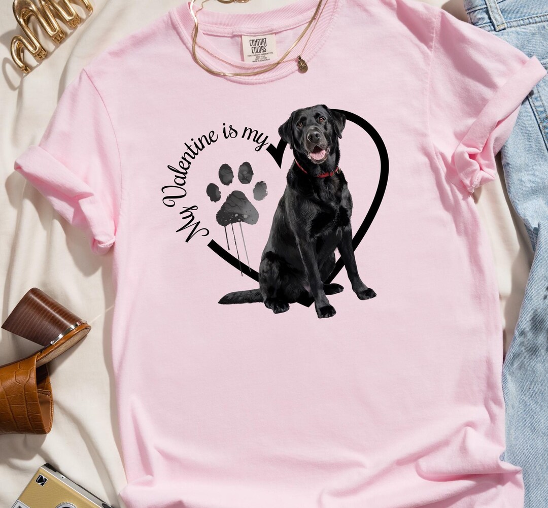 Valentine Black Lab Shirt, Black Lab Mom, Black Lab Dad, Valentine Heart Dog, Valentine Dog ...