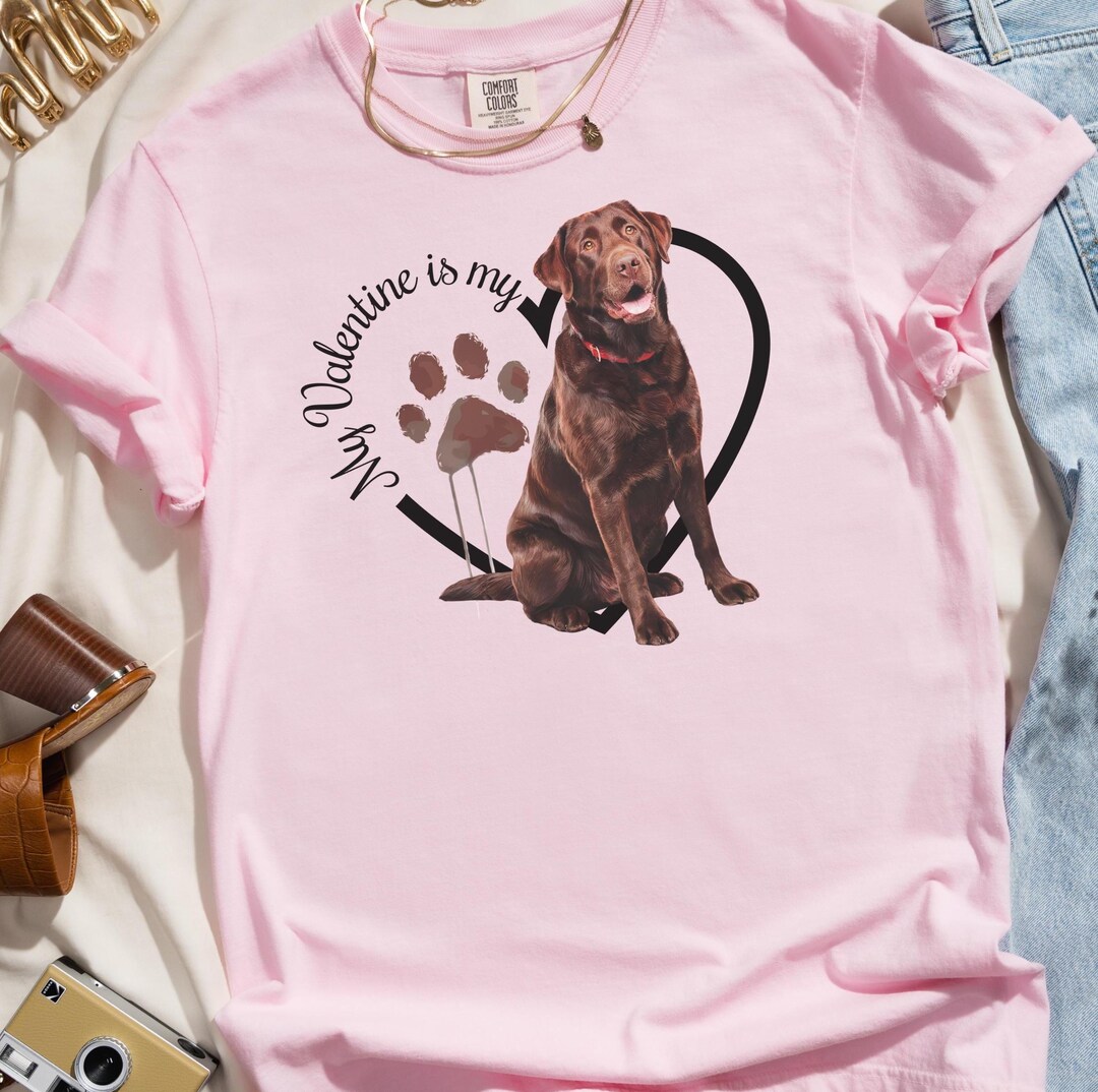 Valentine Chocolate Lab Shirt, Chocolate Lab Mom, Valentine Heart Dog ...