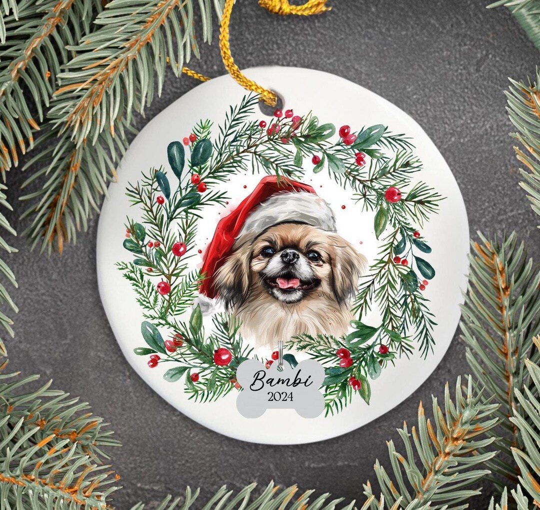 Personalized Pekingese Ornament, Custom Dog Christmas Keepsake ...