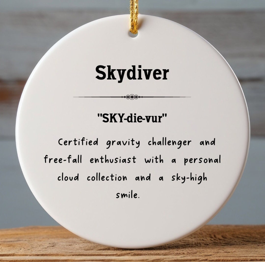 Skydiver Ornament, Skydiving Gift, Parachute Keepsake, Extreme Sports ...