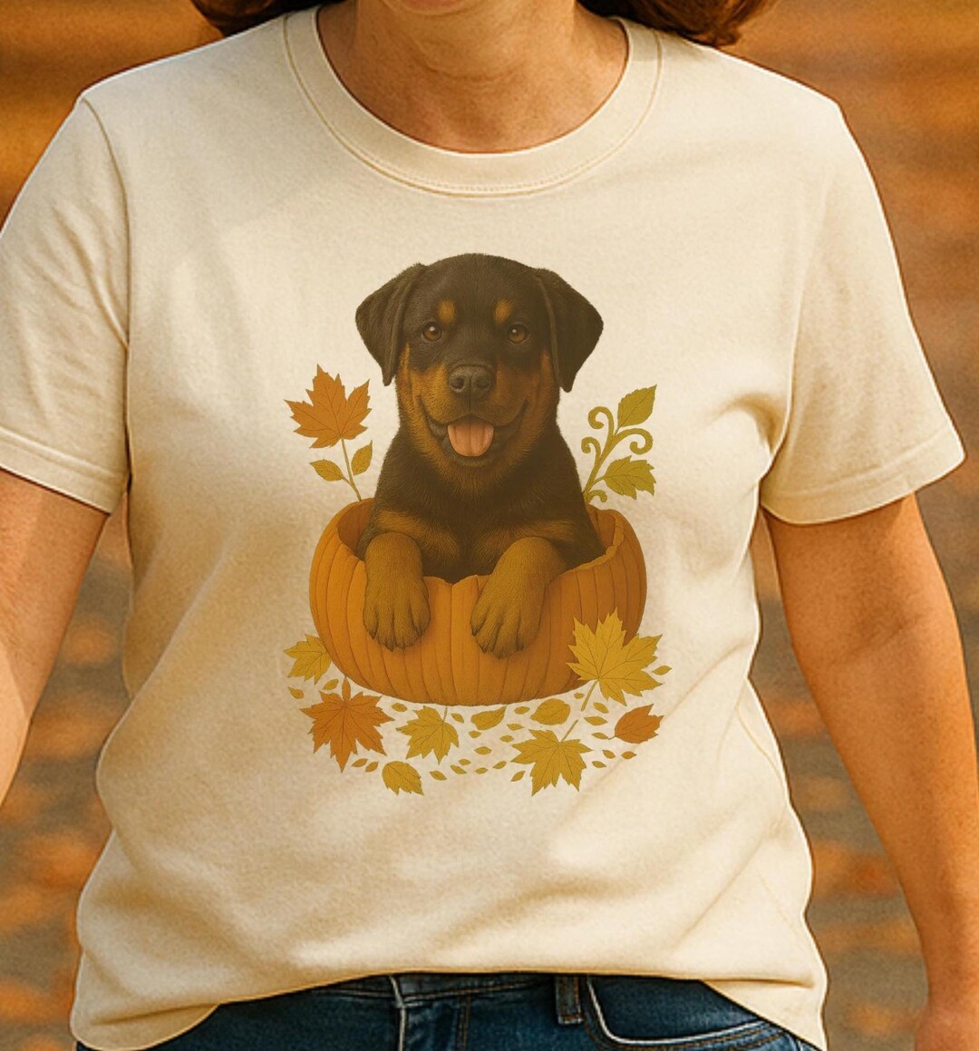 Rottweiler Pumpkin Fall T-shirt, Cute Autumn Dog Lover Tee ...