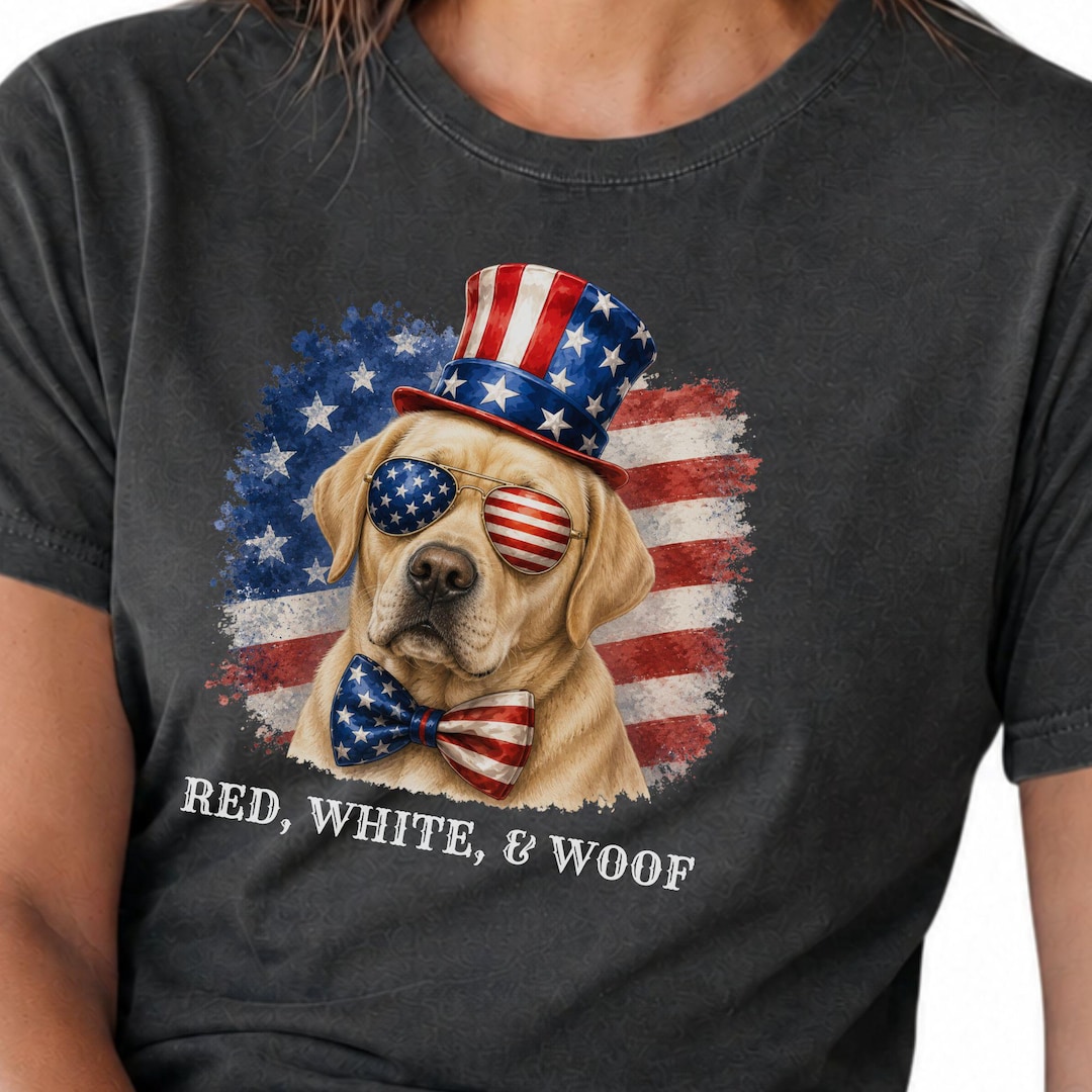 Patriotic Yellow Lab Shirt, American Flag Labrador Retriever Summer Dog ...