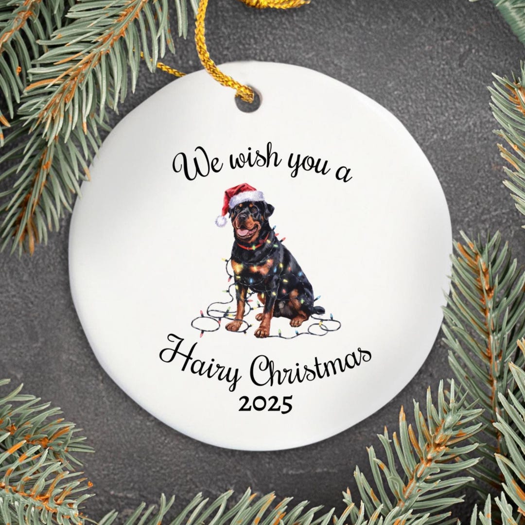 Christmas Rottweiler Ornament, Rottweiler Mom, Christmas Lights Dog ...