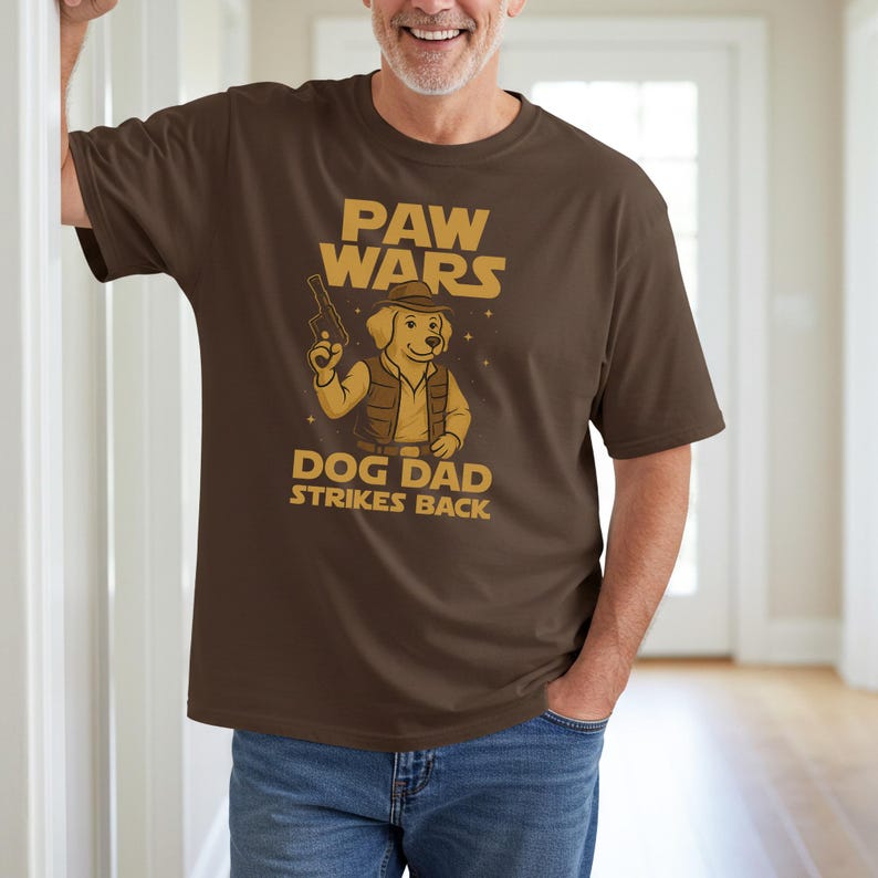 Paw Wars Dog Dad Strikes Back Shirt Funny Dog Lover Gift, Star Parody ...