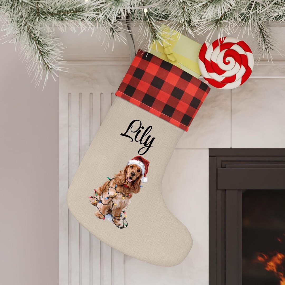 Personalized Cocker Spaniel Christmas Stocking, Holiday Decor Gift for ...