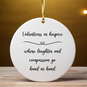 Hospice Volunteer Appreciation Ornament, Volunteer Gift, Gift for ...