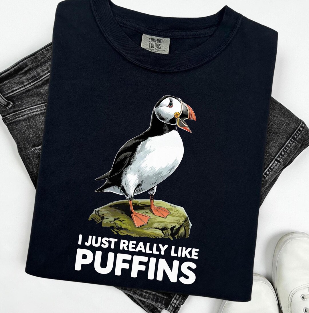 Puffin Shirt, Puffin Comfort Colors T-shirt, Puffin Lover Shirt, Puffin ...