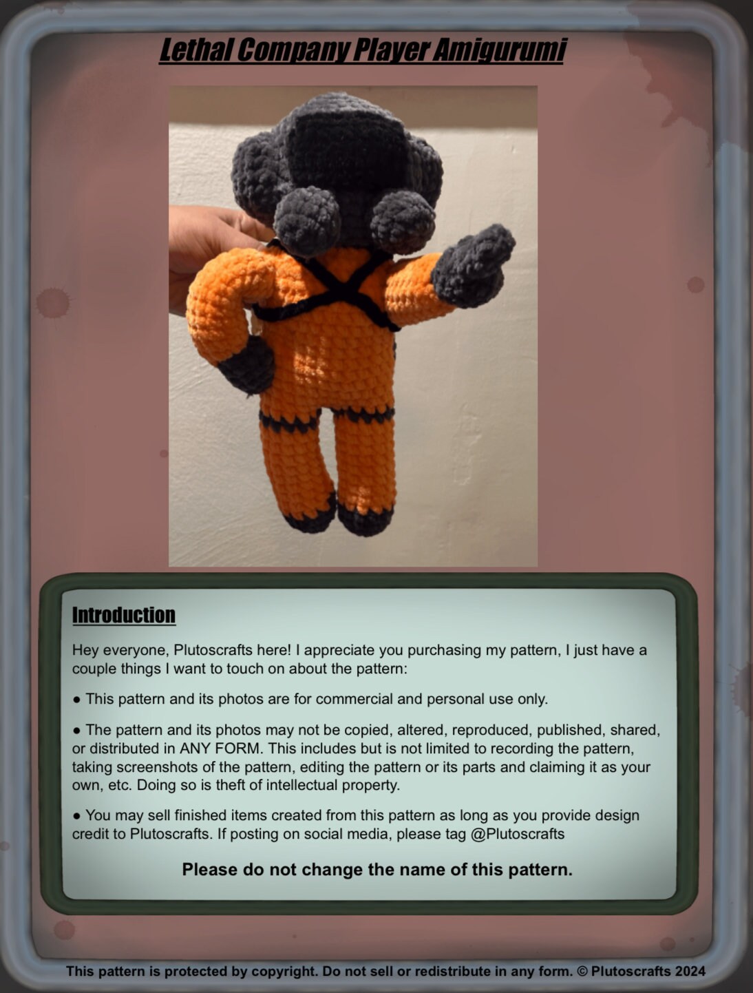 Lethal Company Employee Pattern PDF - Etsy