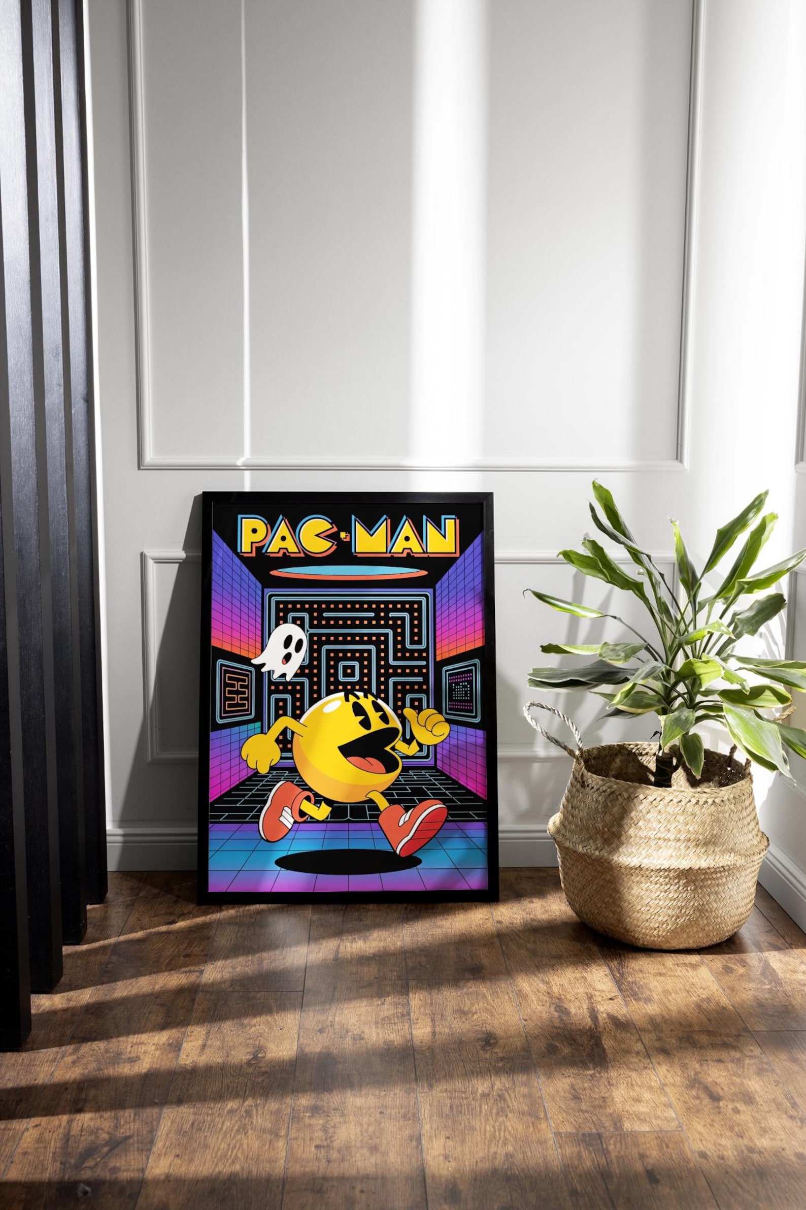 Arcade Poster Pacman Retro Video Game Print 80s Gaming Decor Wall Art ...