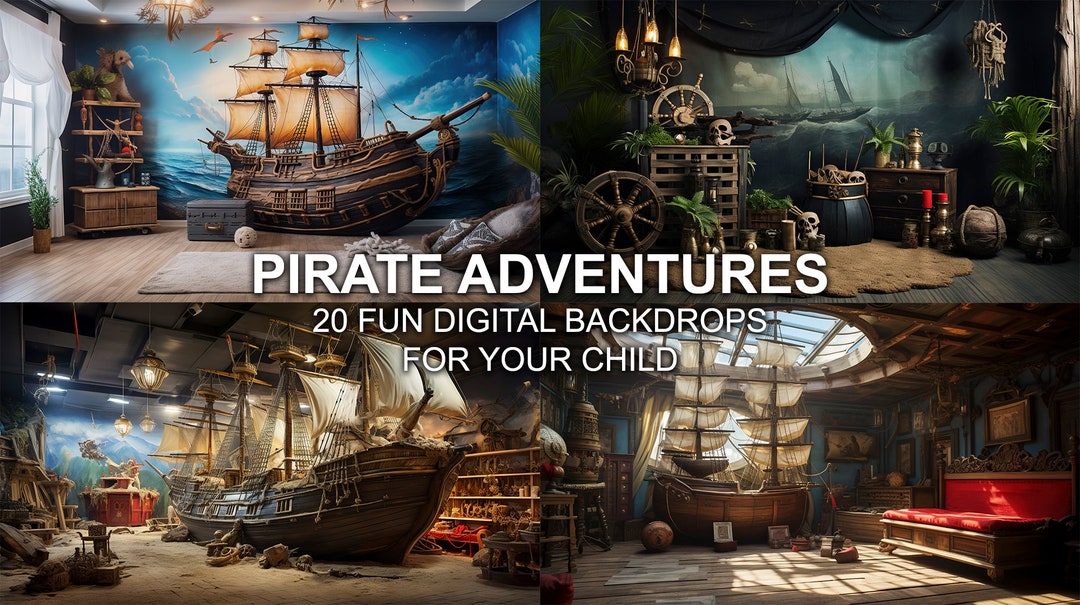 Pirate Theme Digital Portrait Backdrops, Backdrops for Photographers ...