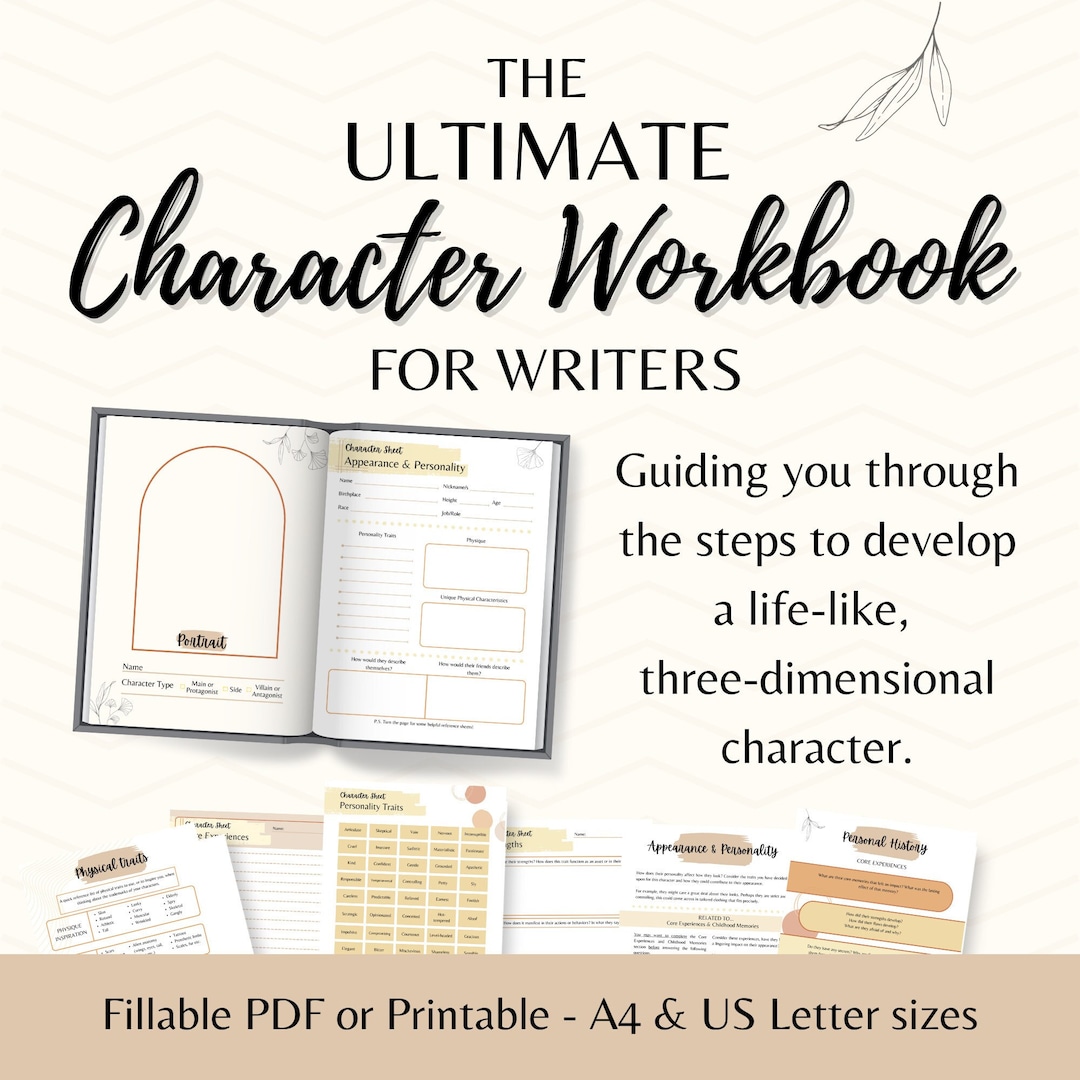 Character Workbook for Writers, Authors, Playwrights | Character ...