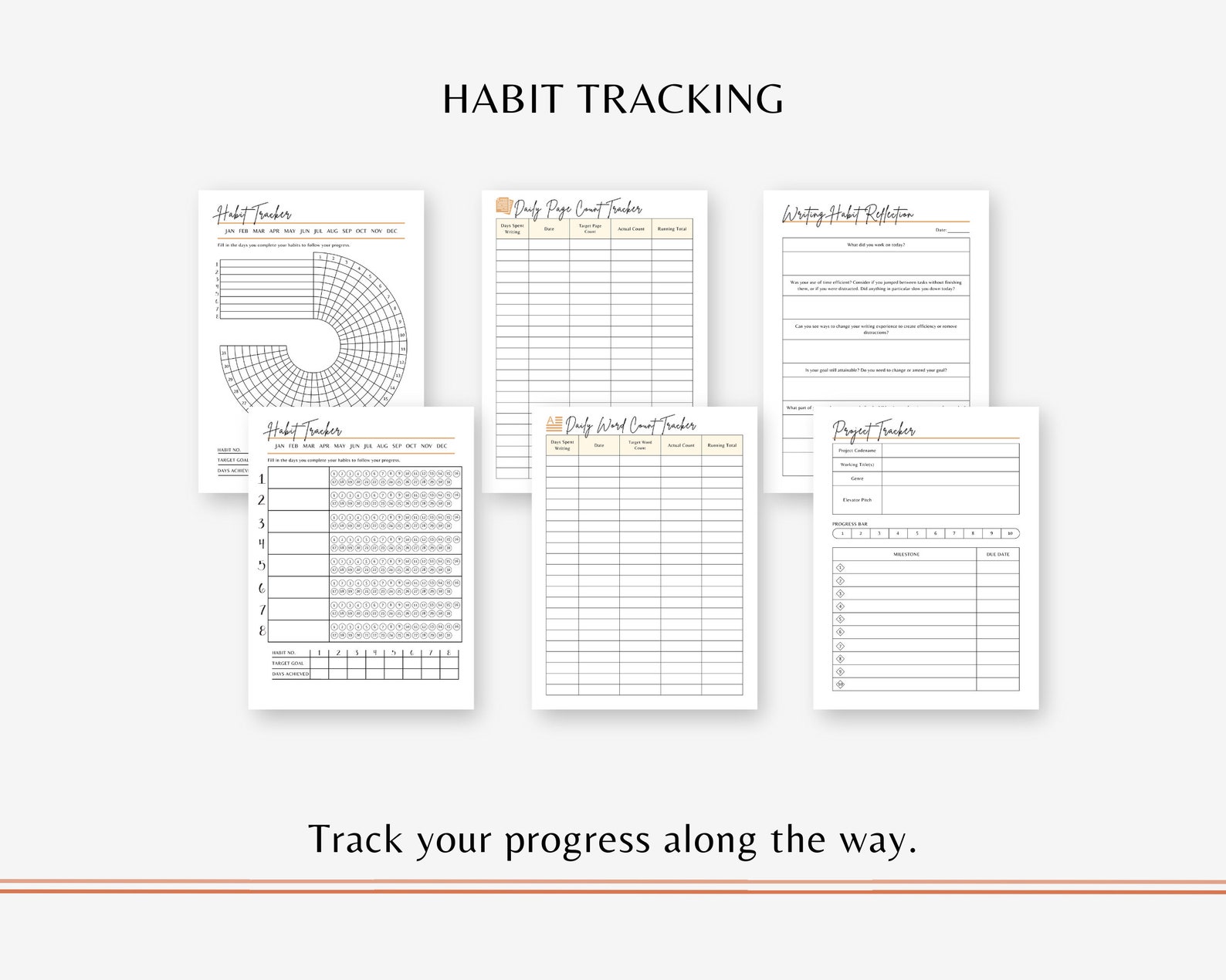Writers Planner | Writing Habit Tracker Package | Planner for ...
