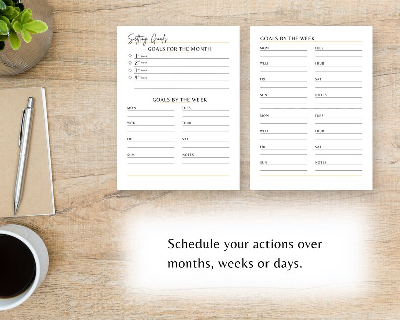 Writing Goals Goal Setting Worksheets for Writers SMART Goals Method ...