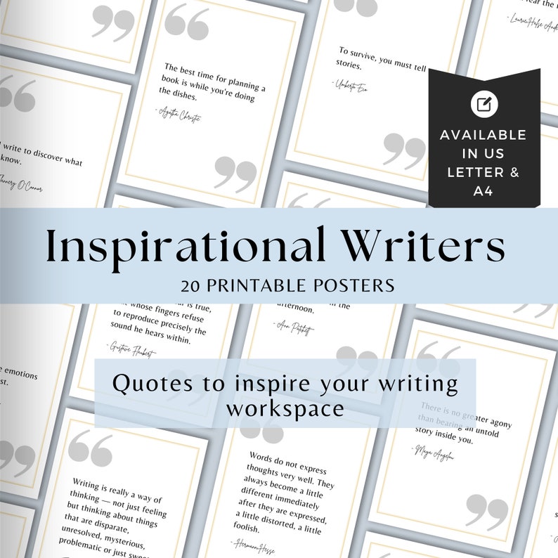 Inspirational Wall Art for Writers | Quotes About Writing ...