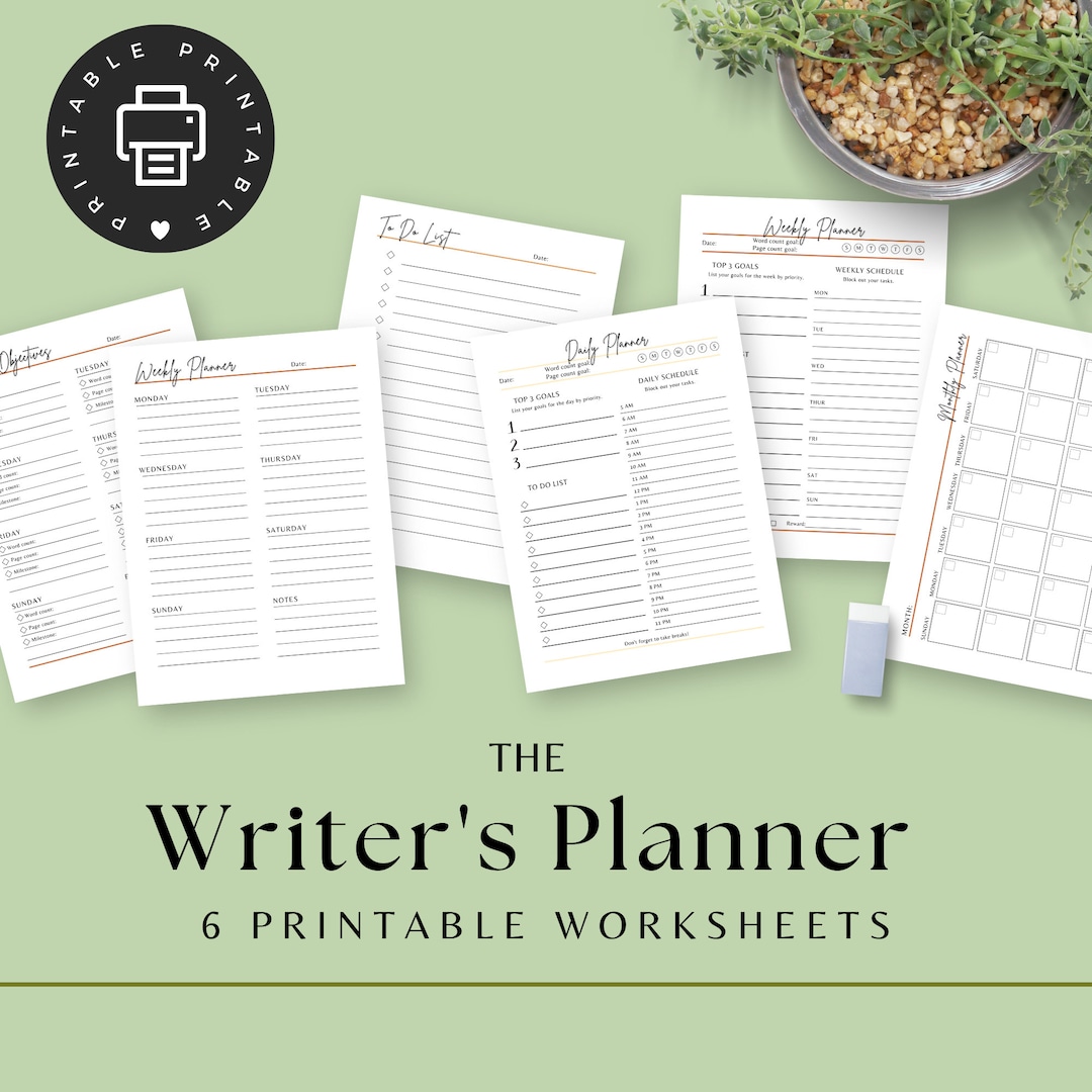 Writer’s Planner | Daily, Weekly Planner | Writer’s to Do List ...