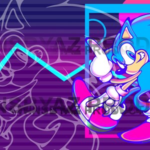 Sonic the Hedgehog Neon & Flashy Premium Matte Posters - Etsy