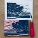 Seaside Landscape Linocut Print - Carmel Beach | 5”x7” - Etsy