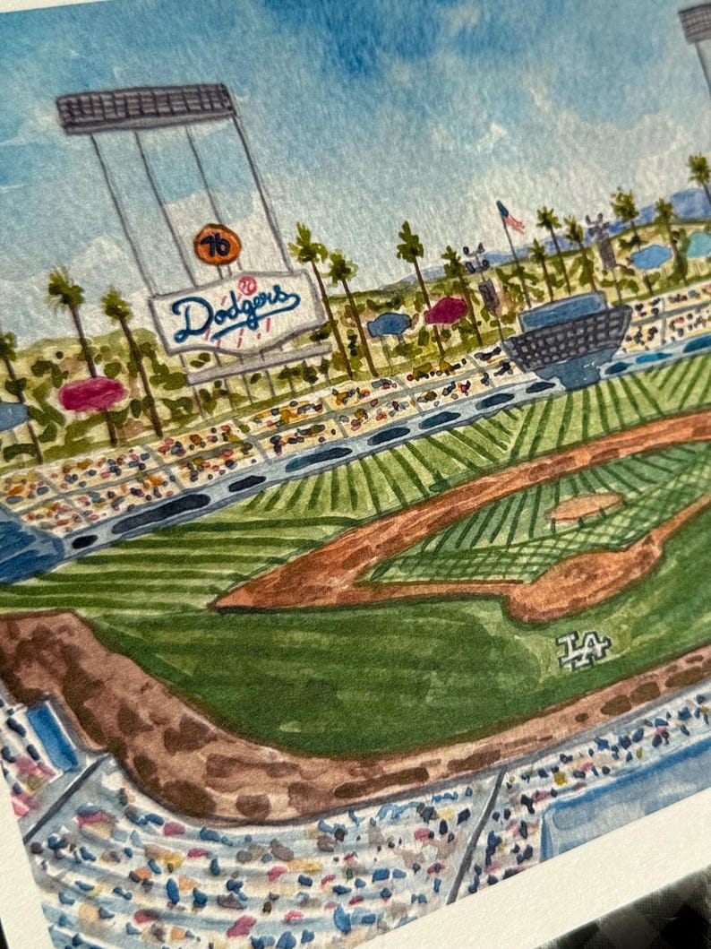 Dodgers Stadium Watercolor Art Print | Two Size Options | 2025 ...