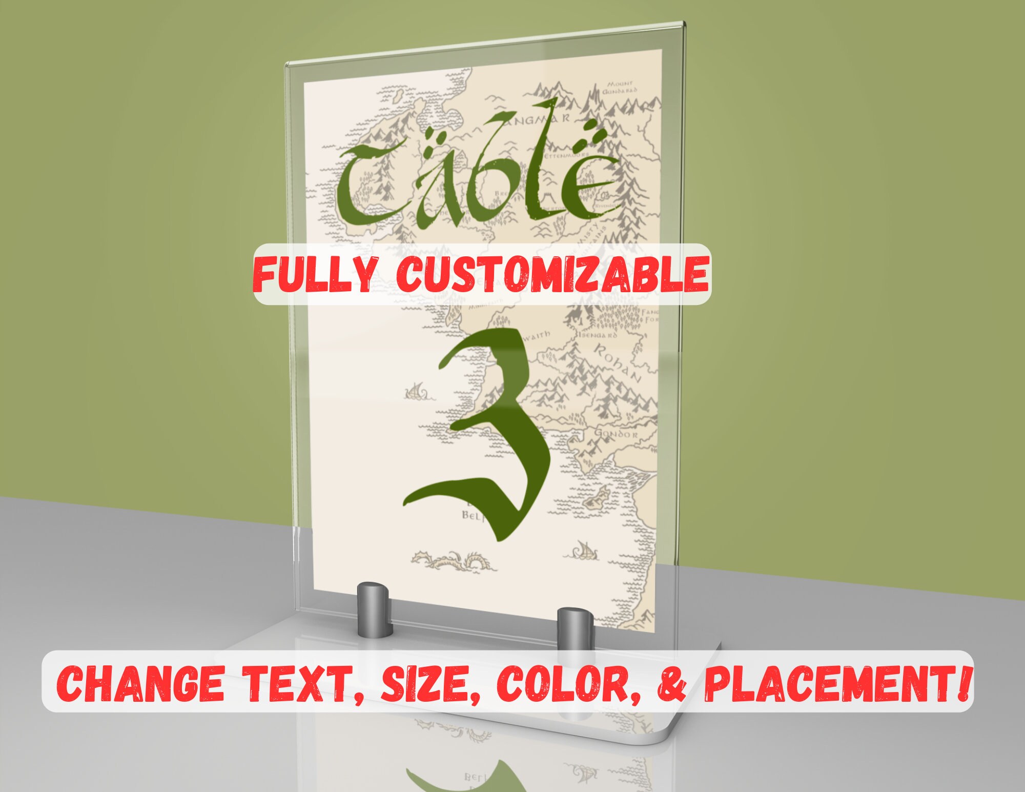 LOTR Wedding Table Numbers Instant Download Digital Canva - Etsy