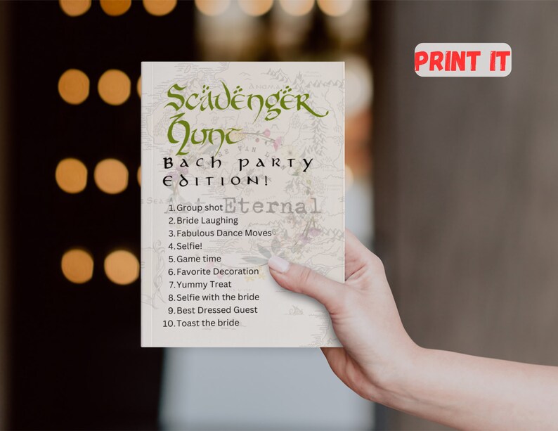 LOTR Wedding Scavenger Hunt / I-spy Game Instant Download Digital Canva ...