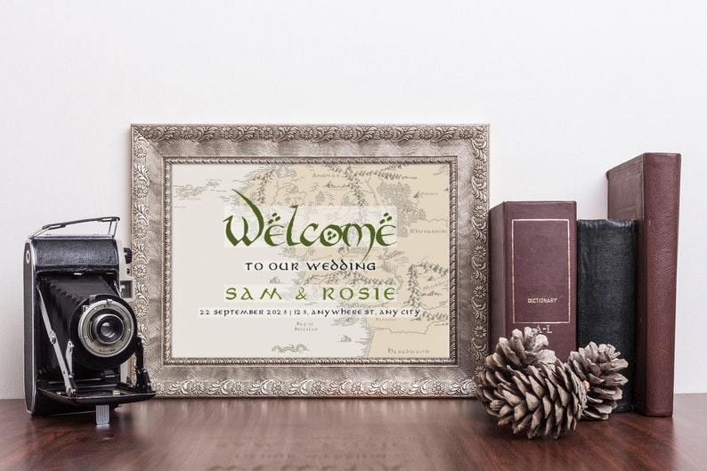 LOTR Wedding Welcome Sign Instant Download Digital Canva Editable ...