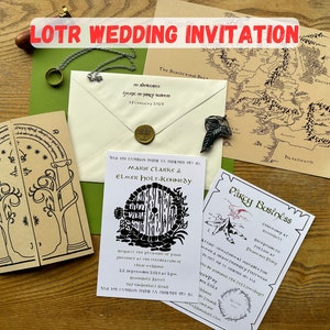 LOTR Wedding Invitation BUNDLE Instant Download Digital Canva Editable ...