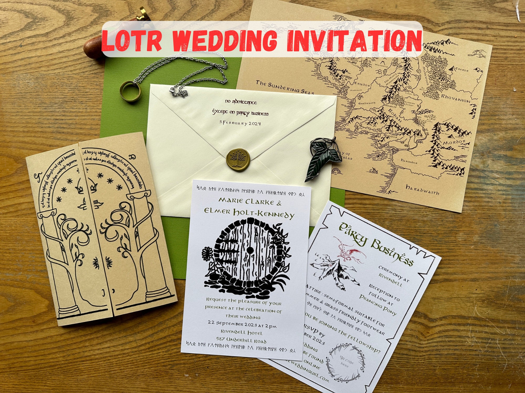 LOTR Wedding Suite DIY Bundle Instant Download Digital Canva Editable ...