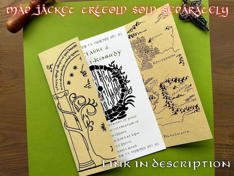 Middle Earth Wedding Invitation Template | Elven, Hobbit, Rustic ...