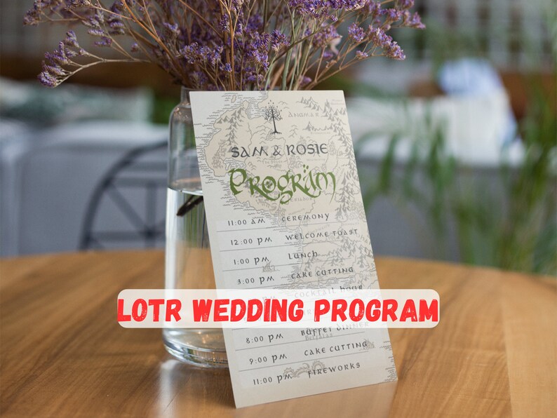 LOTR Wedding Suite DIY Bundle Instant Download Digital Canva Editable ...