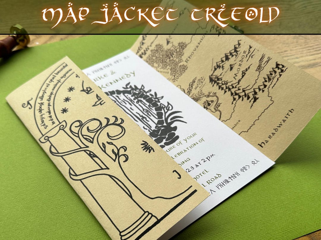 LOTR Middle Earth Map & Moria JACKET Trifold | Instant Digital Download ...