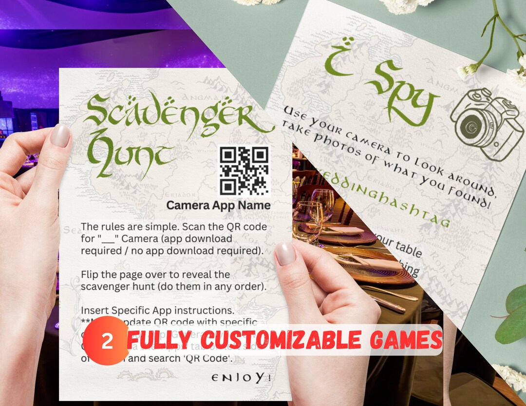 LOTR Wedding Scavenger Hunt / I-spy Game Instant Download Digital Canva ...