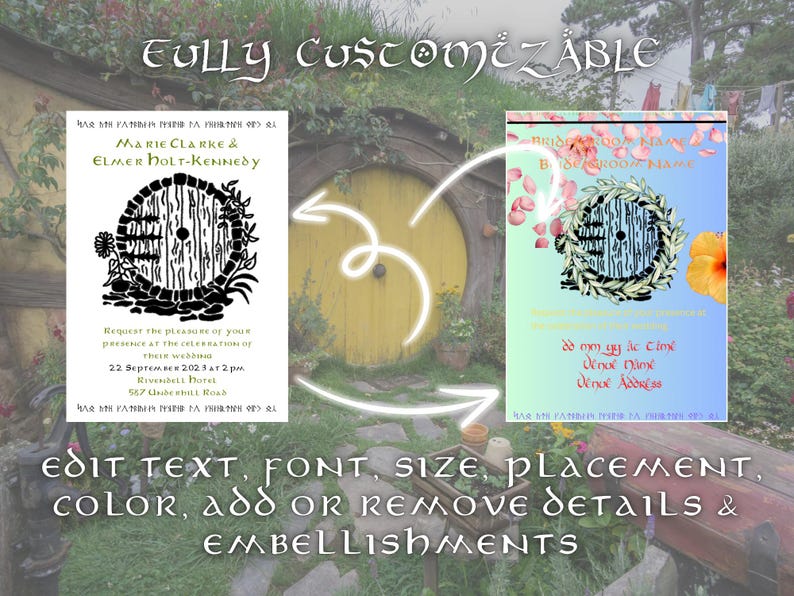 Middle-earth Wedding Invitation Bundle | Fantasy Canva Templates ...