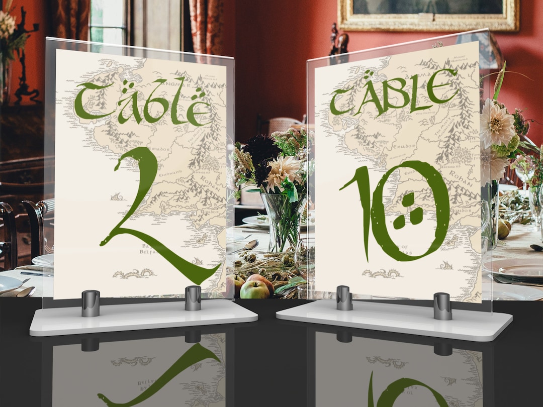 LOTR Wedding Table Numbers Instant Download Digital Canva Editable ...