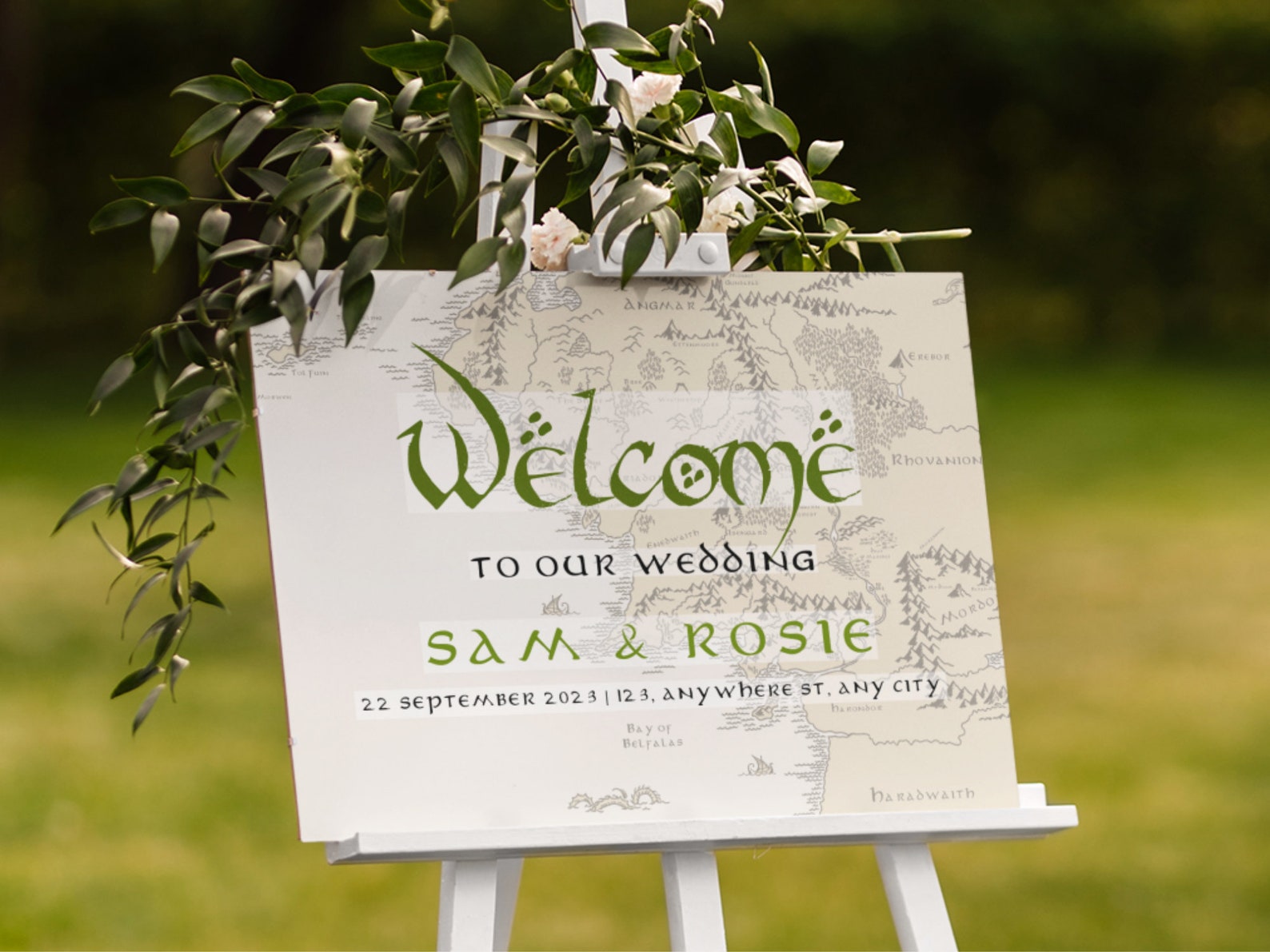 LOTR Wedding Welcome Sign Instant Download Digital Canva Editable ...
