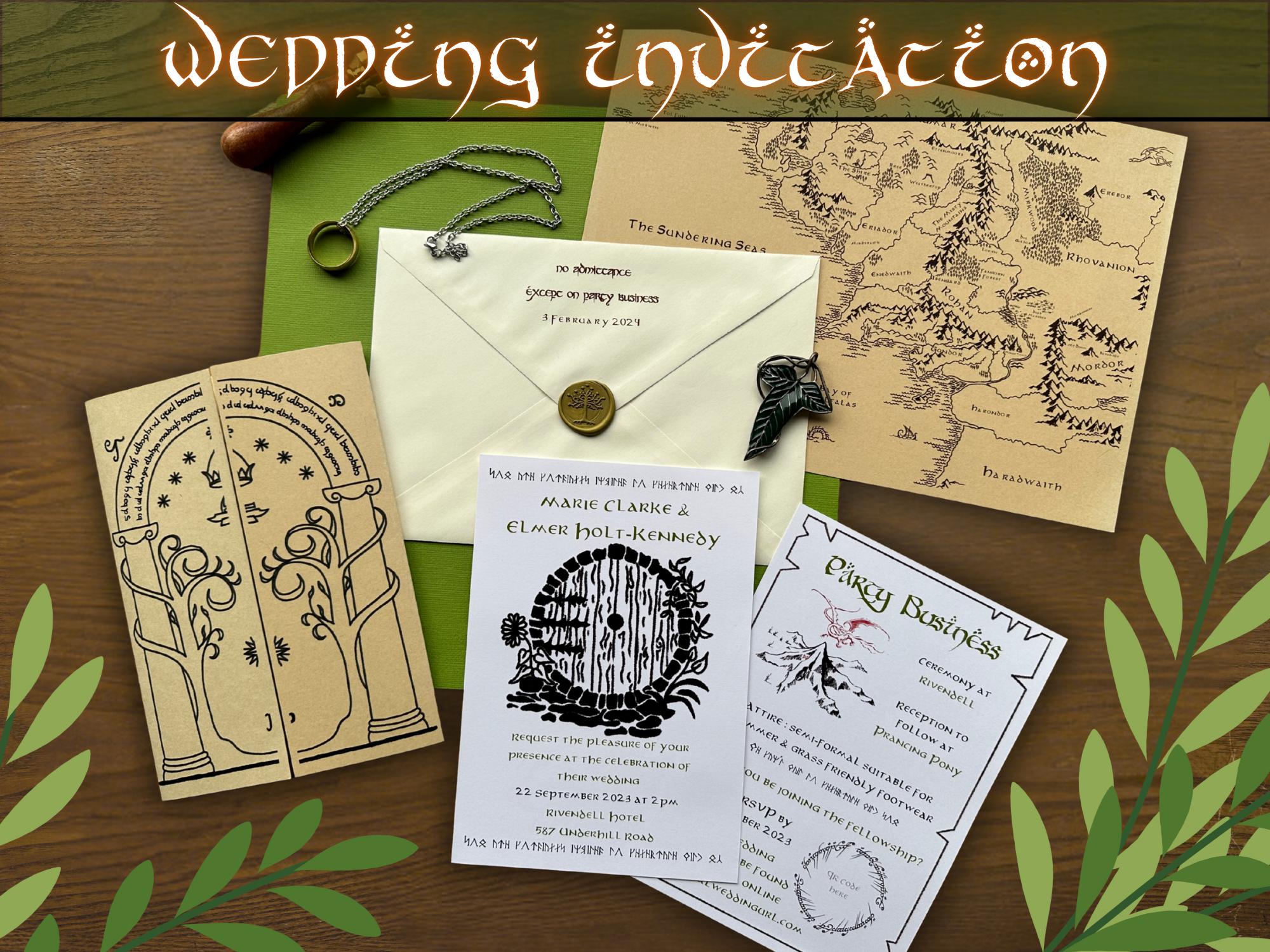 Invitaciones De Boda De Lord Lotr Lord Ofthe Rings Wedding Invitation