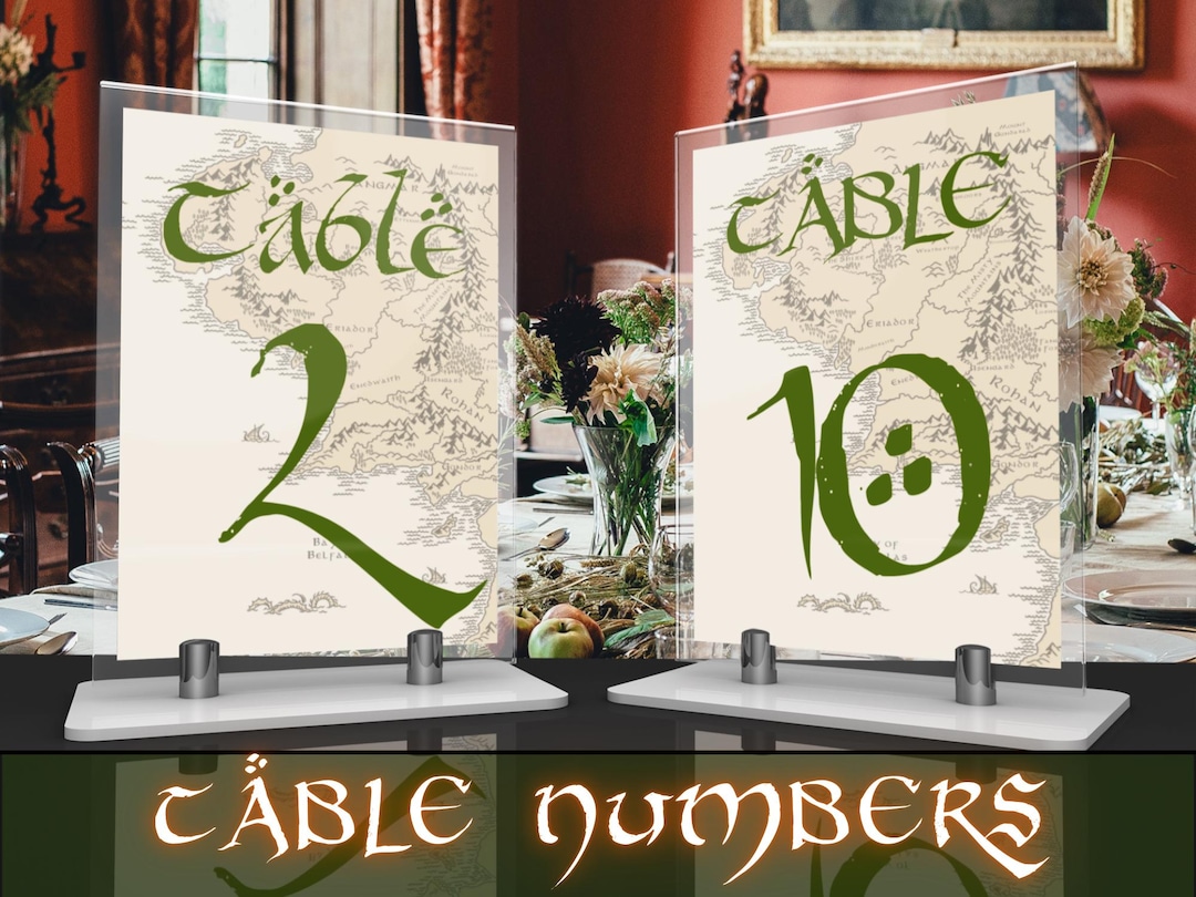LOTR Wedding Table Numbers Instant Download Digital Canva Editable ...