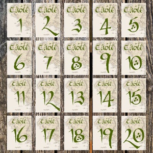LOTR Wedding Table Numbers Instant Download Digital Canva Editable ...