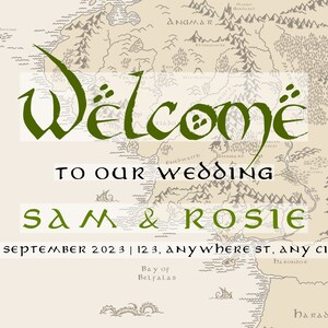 LOTR Wedding Welcome Sign Instant Download Digital Canva Editable ...