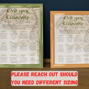 LOTR Wedding Seating Chart Instant Download Digital Canva Editable ...
