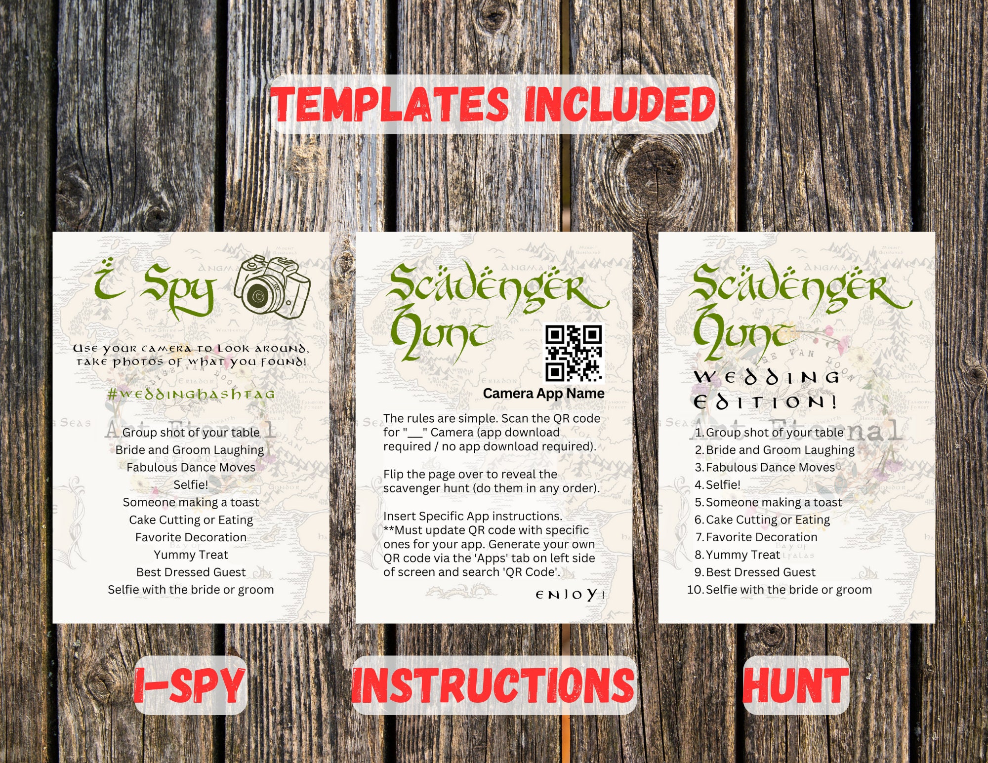 LOTR Wedding Scavenger Hunt / I-spy Game Instant Download Digital Canva ...